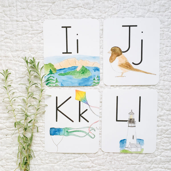 Watercolor Nature Alphabet Banner Classroom Decor - Green Urban Creative