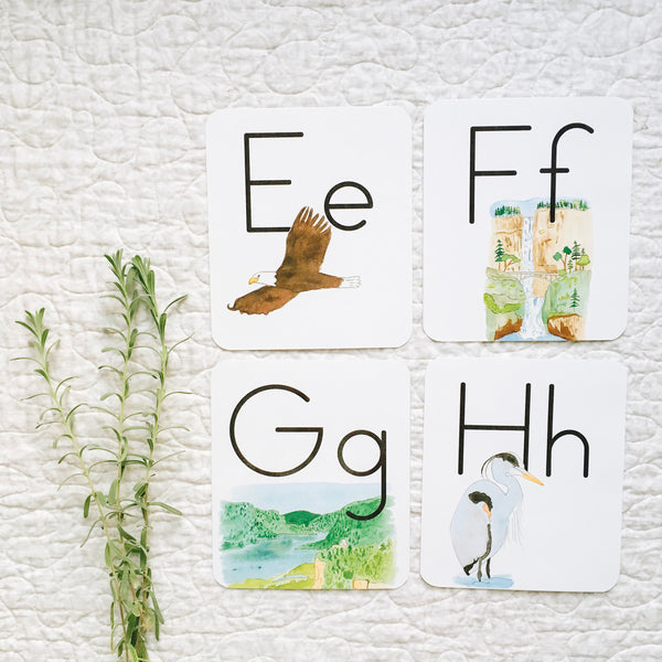 Watercolor Nature Alphabet Banner Classroom Decor - Green Urban Creative