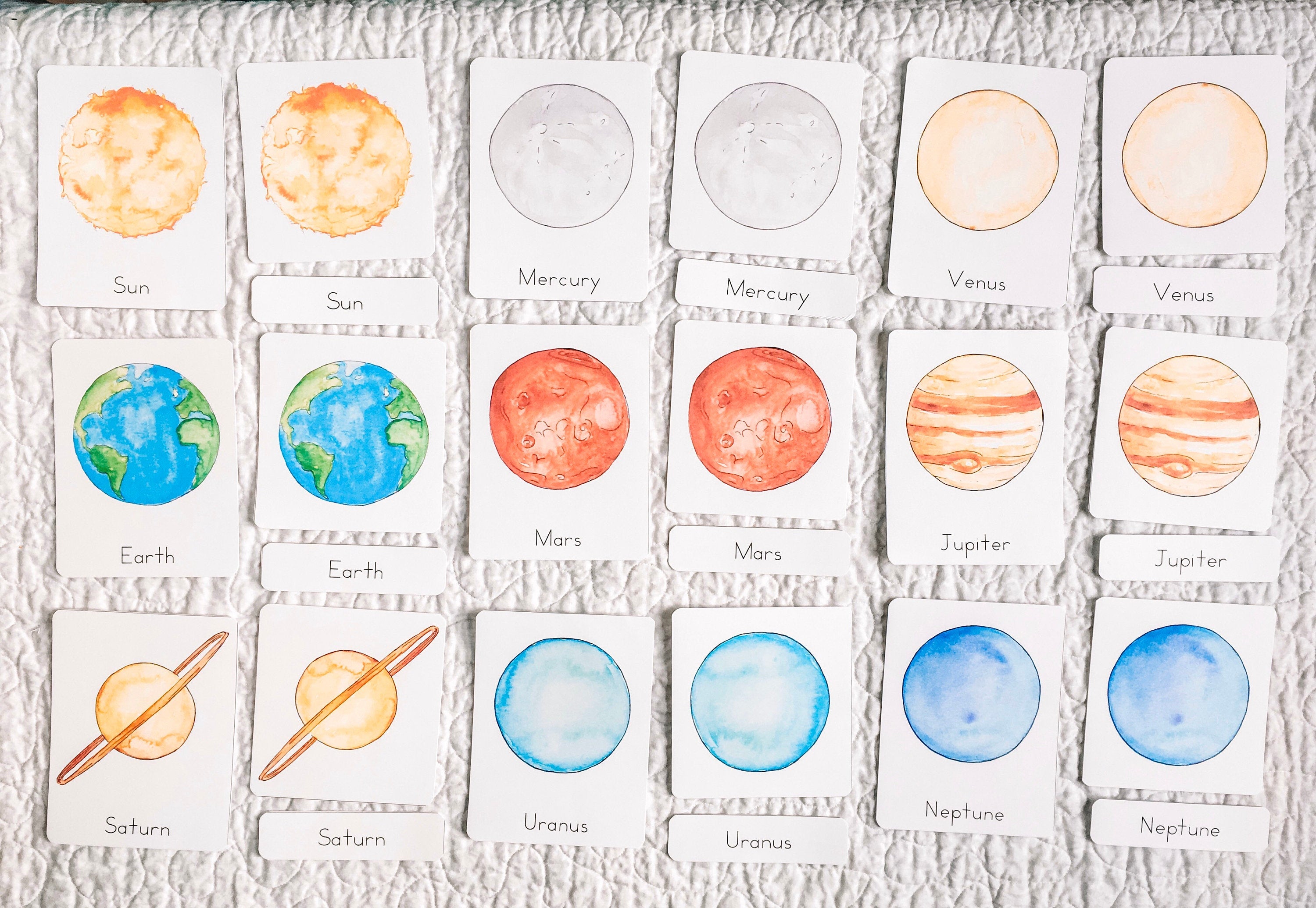 Solar System Flashcards | Montessori Homeschool Planets Space Printabl ...