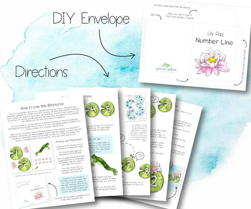 Lily Pad Number Line Printable - Green Urban Creative