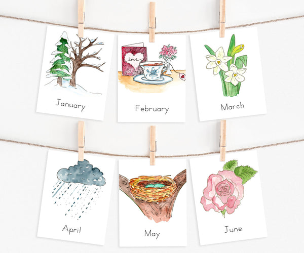 Months of the Year Flashcards | Printable - Green Urban Creative