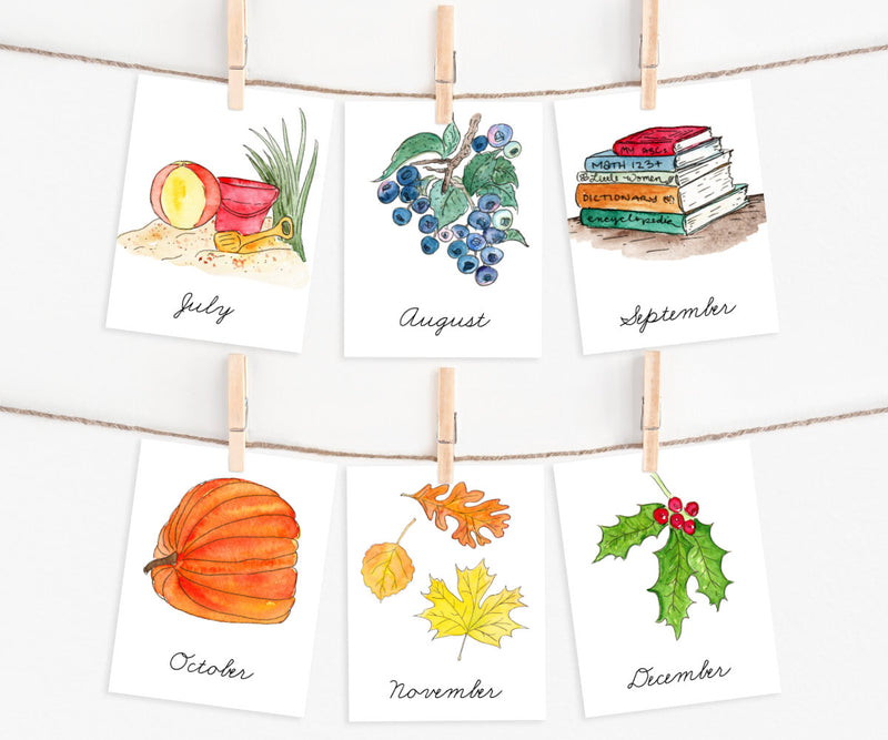 Months of the Year Flashcards | Printable - Green Urban Creative