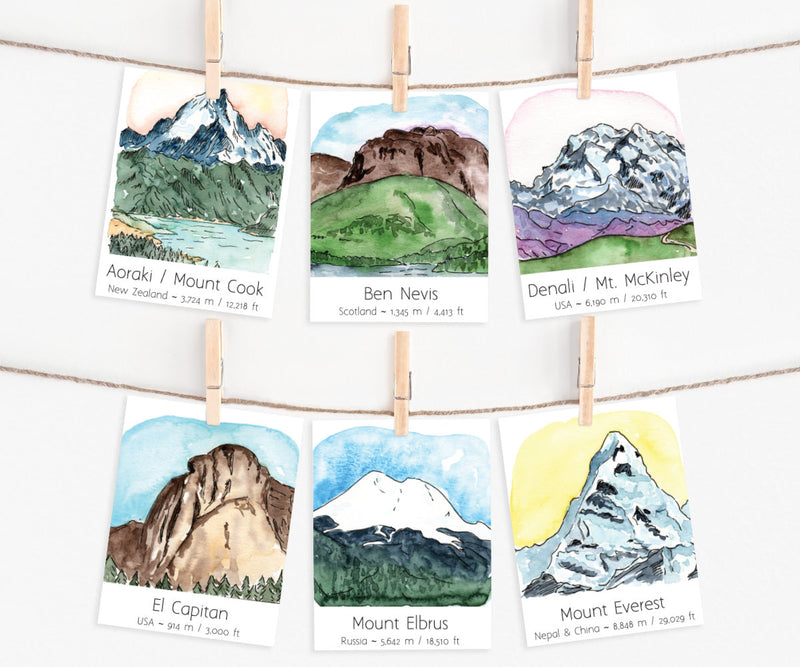Mountains of the World | Printable - Green Urban Creative