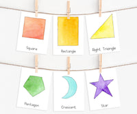 Shapes Poster & 3 Part Cards - Green Urban Creative