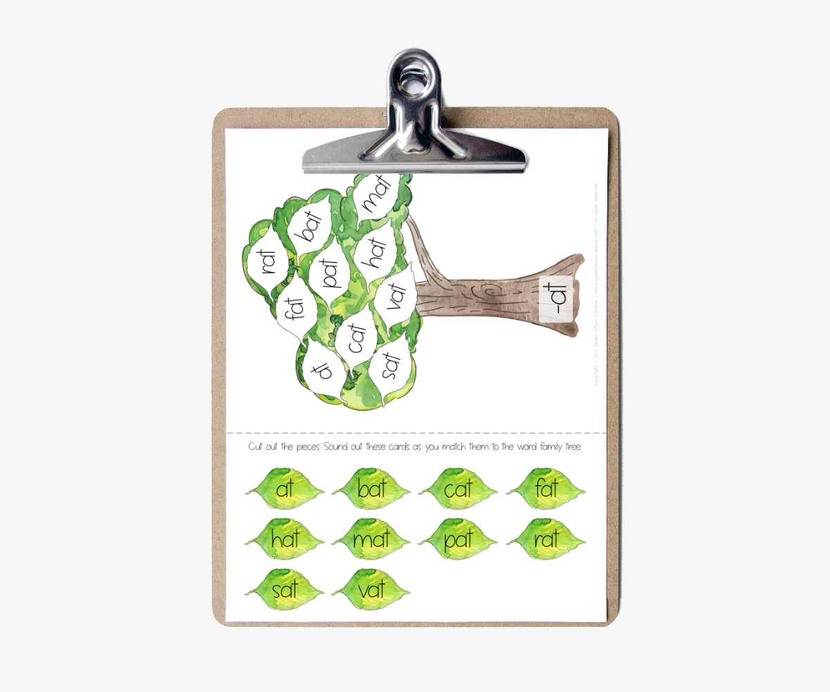 Short Vowel CVC Word Families Activities - Green Urban Creative